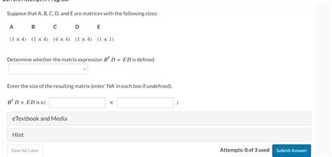 solved suppose that a b c d and e are matrices with the