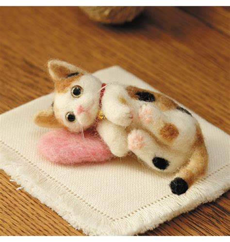 하마나카 양모펠트 Diy키트 누워있는 삼색털 고양이 441 364 티몬