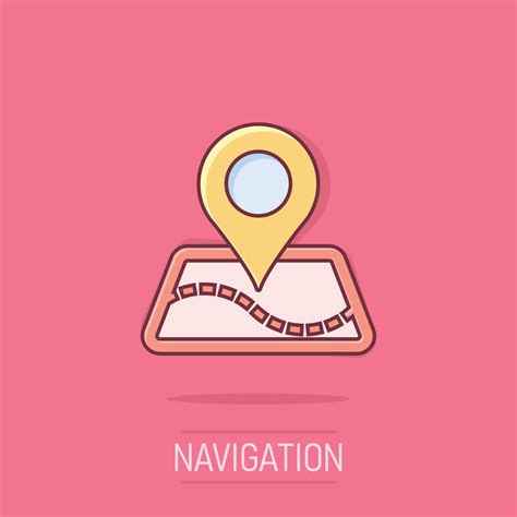 Vector Cartoon Map Pointer Icon In Comic Style Gps Navigation Mark Illustration Pictogram