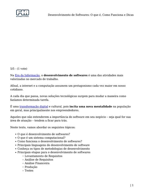 desenvolvimento de softwares o que É como funciona e dicas pdf
