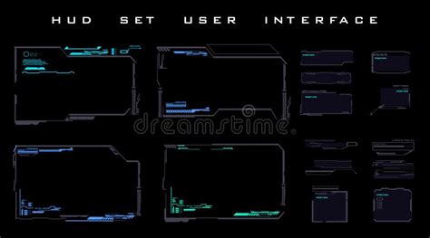 Set Futuristic Hud Frames And Headers Ui Ux For Hud Ui Hud User