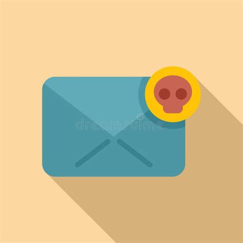 Mail Malware Icon Flat Vector Virus Error Stock Illustration