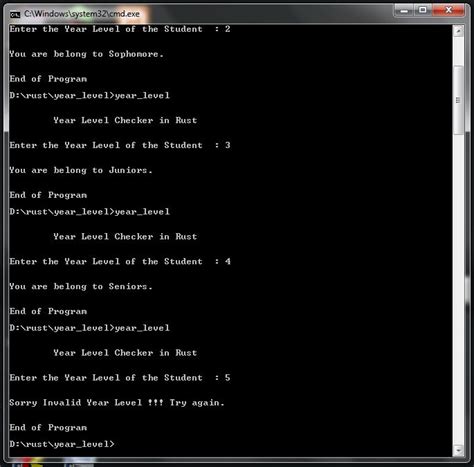Free Programming Source Codes And Computer Programming Tutorials Year Level Checker In Rust