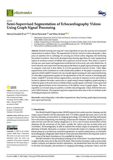 Pdf Semi Supervised Segmentation Of Echocardiography Videos Using