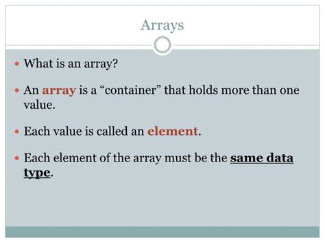 Ppt Single Dimensional Arrays Powerpoint Presentation Free Download