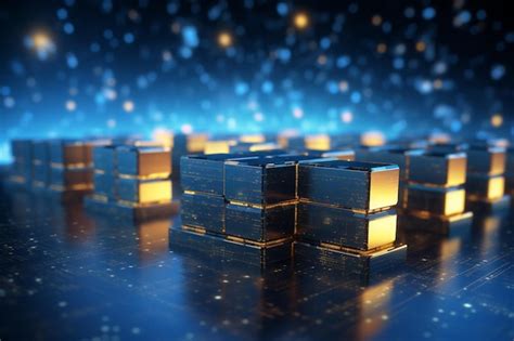 Premium Photo Horizontal Data Storage Array Bokeh Background