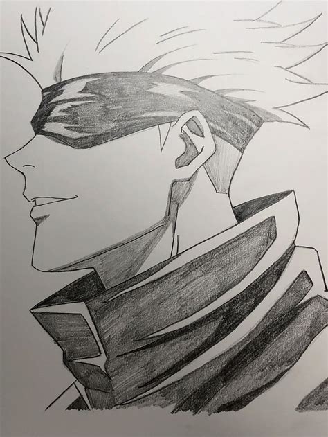Draw Gojo Satoru In 2025 Easy Manga Drawings Simple Face Drawing Easy Drawings Sketches