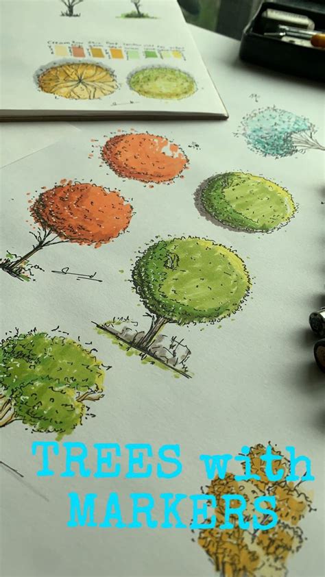 Tree With MARKERS HOW TO DRAW TREES Howtodraw Drawing Markers YouTube En