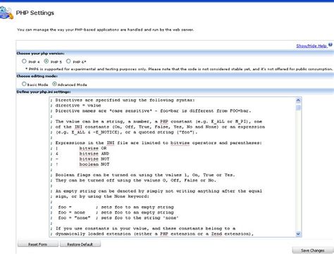 The Php Settings Section Sensibly Improved Lonex Web Hosting