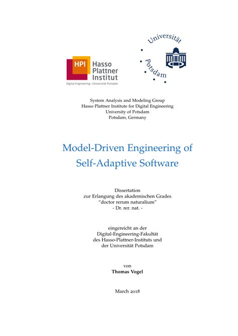 pdf model driven engineering of self adaptive software