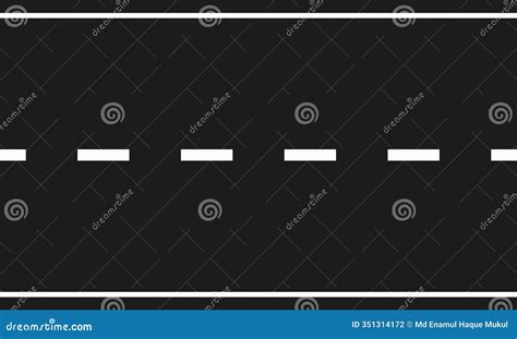 Road Marking Showing Dashed White Lines On A Dark Asphalt Road Stock