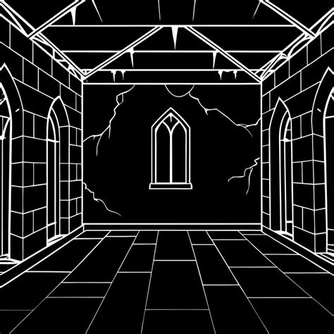 A Black And White Drawing Of A Room With A Window 51457503 Vector Art At Vecteezy
