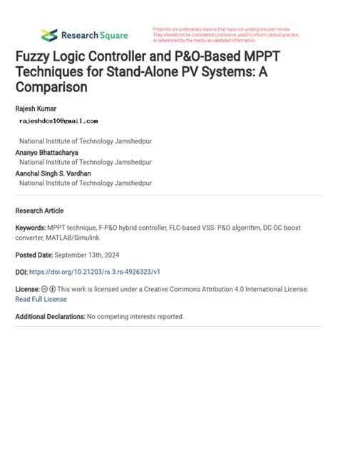 Fuzzylogiccontrollerandpo Basedmppttechnique2 Pdf Photovoltaics Fuzzy Logic