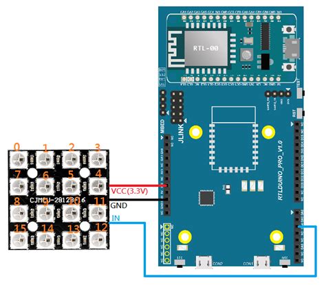 Use WS2812B 44 RGB LED Realtek IoT Wi Fi MCU Solutions