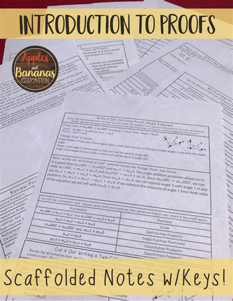 introduction to geometric proofs guided notes presentation and inb