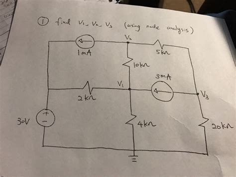 solved find v 1 v 2 v 3 using node analysis