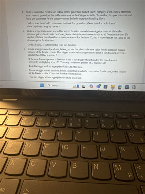 solved 1 ﻿write a script that creates and calls a stored