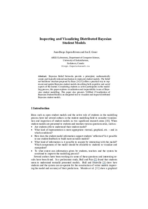 Pdf Inspecting And Visualizing Distributed Bayesian Student Models