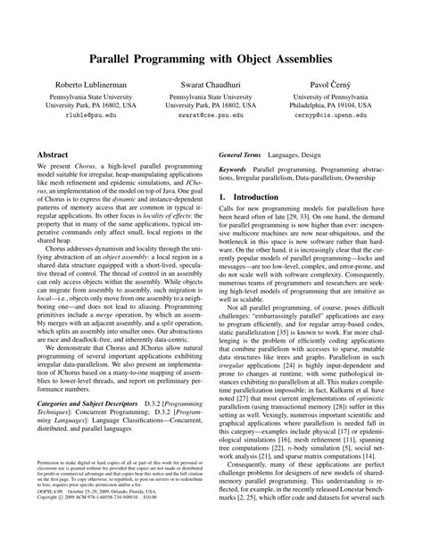 Pdf Parallel Programming With Object Assemblies