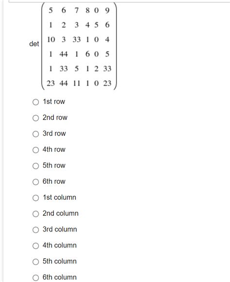 solved a compute the determinant of the matrix with first