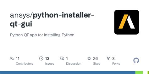 github ansys python installer qt gui python qt app for installing python