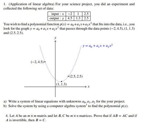 Solved Application Of Linear Algebra For Your Science Chegg Com
