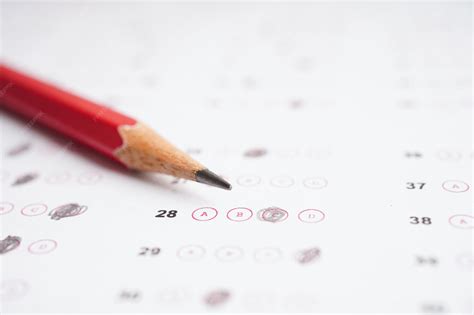 premium photo answer sheets with pencil drawing fill to select choice