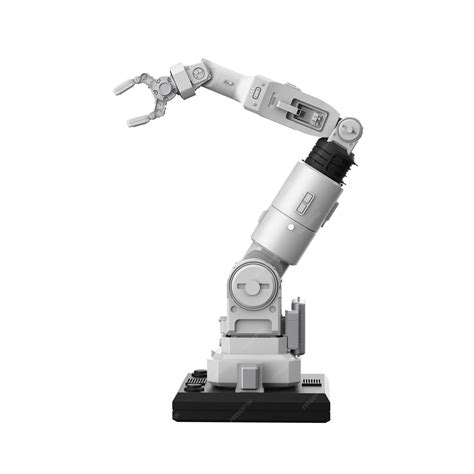 Un Brazo Robótico Aislado Sobre Un Fondo Blanco Foto Premium