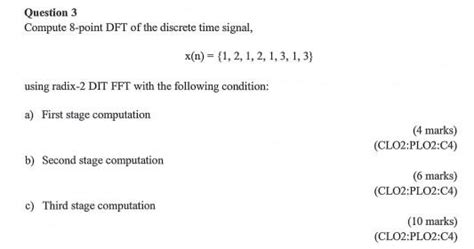 solved question 3 compute 8 point dft of the discrete time