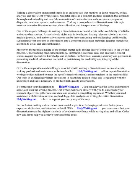 Thesis Dissertation Neonatal Sepsis Pdf Sepsis Infection