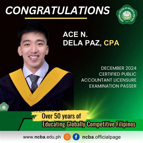 Congratulations! December 2024 CPA Board Passers - National College of ...