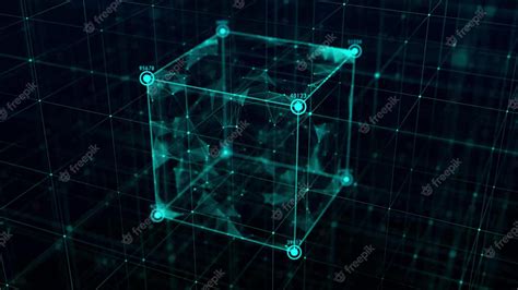 Premium Photo Technology Blockchain Concept Dynamic Movement Of A Digital Data Stream Network