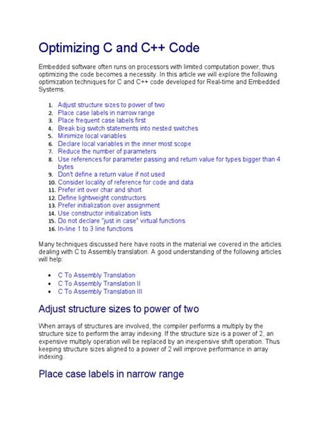 Optimizing C And C Pdf Programming Constructor Object Oriented