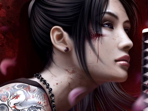 Guerreiro Fantasy Girl Art Design Theme Wallpaper Visualização