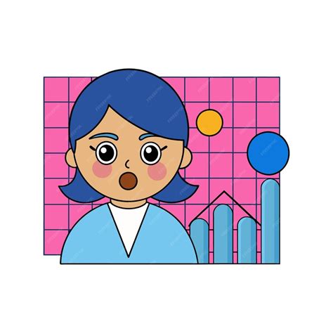 Premium Vector Illustration Of A Woman Front Of Graph With Happy