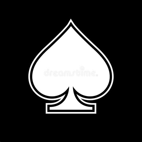 Spade Icon Black And White Vector Illustration Stock Vector