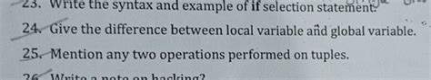 Write The Syntax And Example Of If Selection Statement Give The Differen