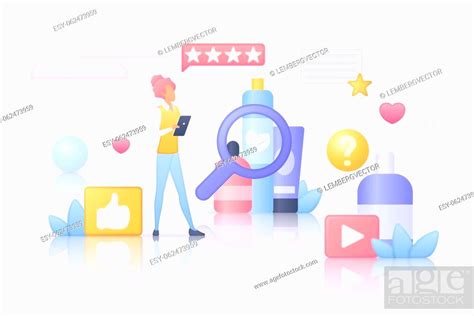 Evaluation And Customers Review Tiny Client With Magnifying Glass