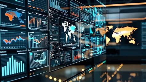 Global Cyber Security Center Monitoring Threats And Protecting Data