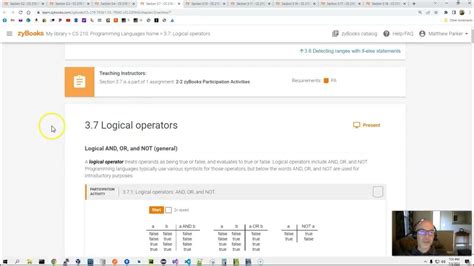Cs 210 Zybooks Ch 3 Part 1 Overview Youtube