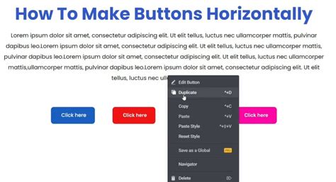 how to make multiple buttons horizontally in elementor