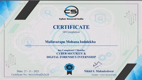 mohana indulekha reddy on linkedin internshipcompleted