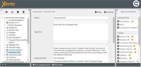 Interactivity Inventory Xerte Community Documentation