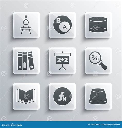 Set Function Mathematical Symbol Geometric Figure Magnifying Glass With Percent Chalkboard