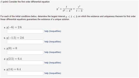 Solved Consider The First Order Differential Equation Y