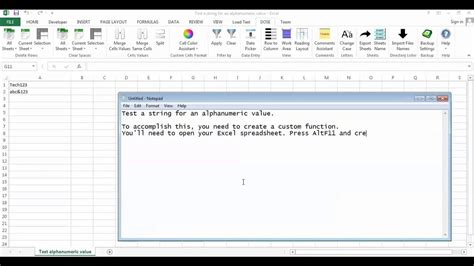 Excel Test Alphanumeric Value Vba Youtube