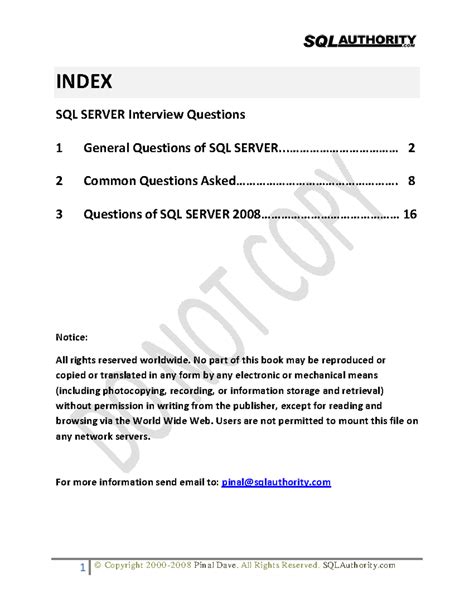 Sqlserver 2008 Interview Questions Answers Index Sql Server Interview