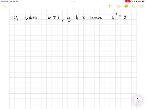 Given Y Logb X If B Then The Graph Of The Function Is A N Increasing Decreasing