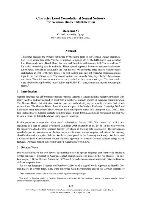 pdf character level convolutional neural network for german dialect