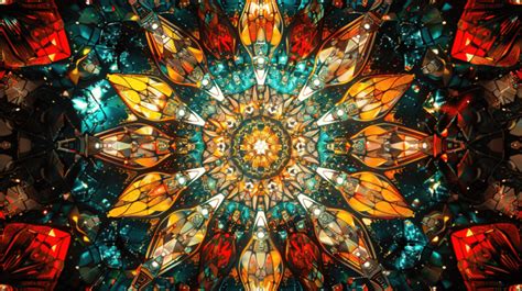Kaleidoscopic Geometric Shapes Background Colorful Geometric